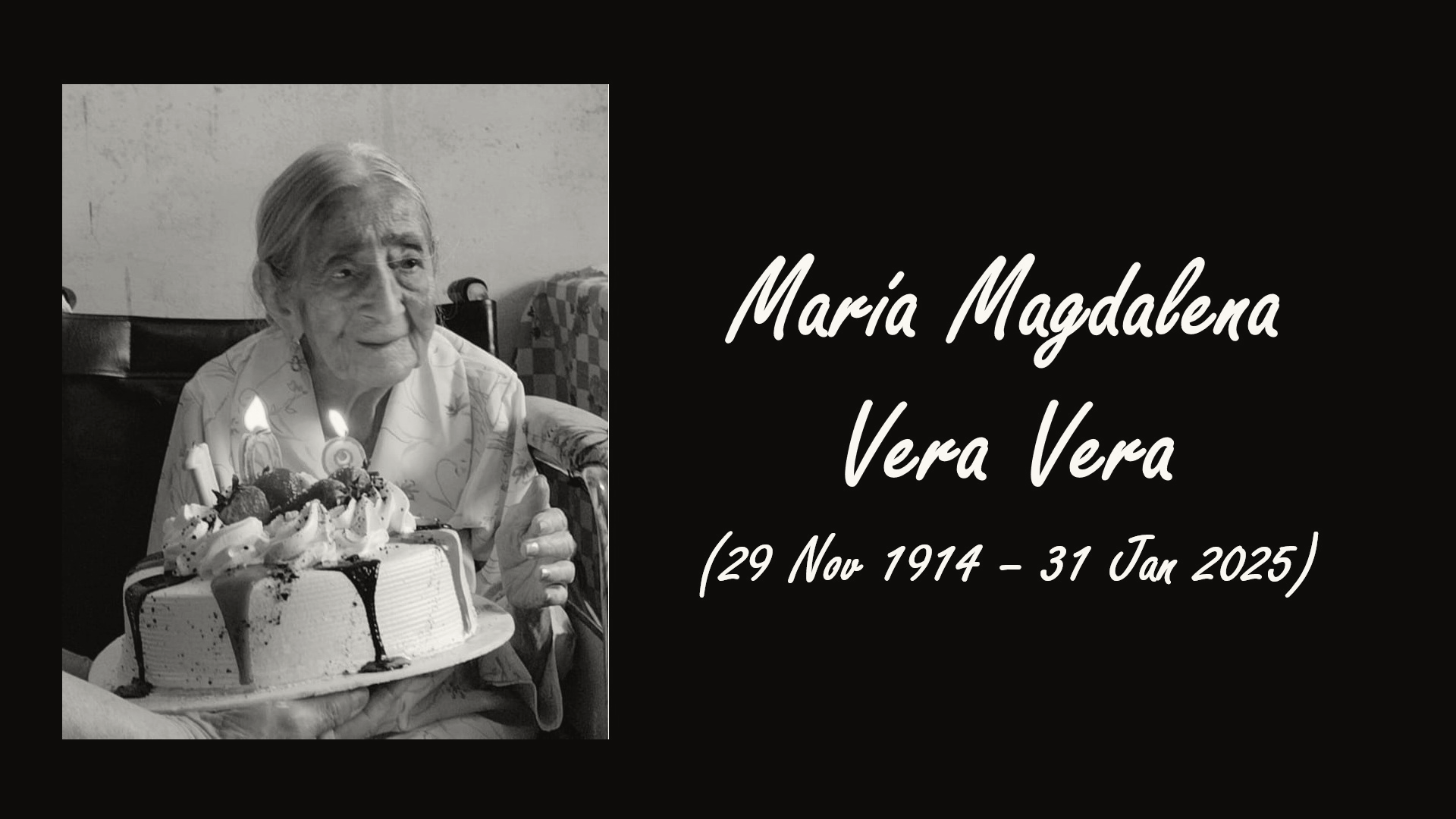 María Magdalena Vera Vera, Ecuadorian Supercentenarian, Dies at 110 Years Old - LongeviQuest