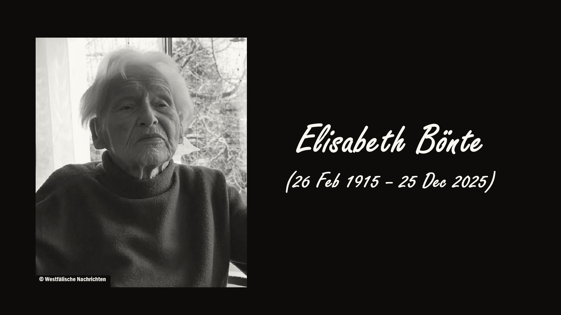 German Woman Elisabeth Bönte Dies at 110 - LongeviQuest