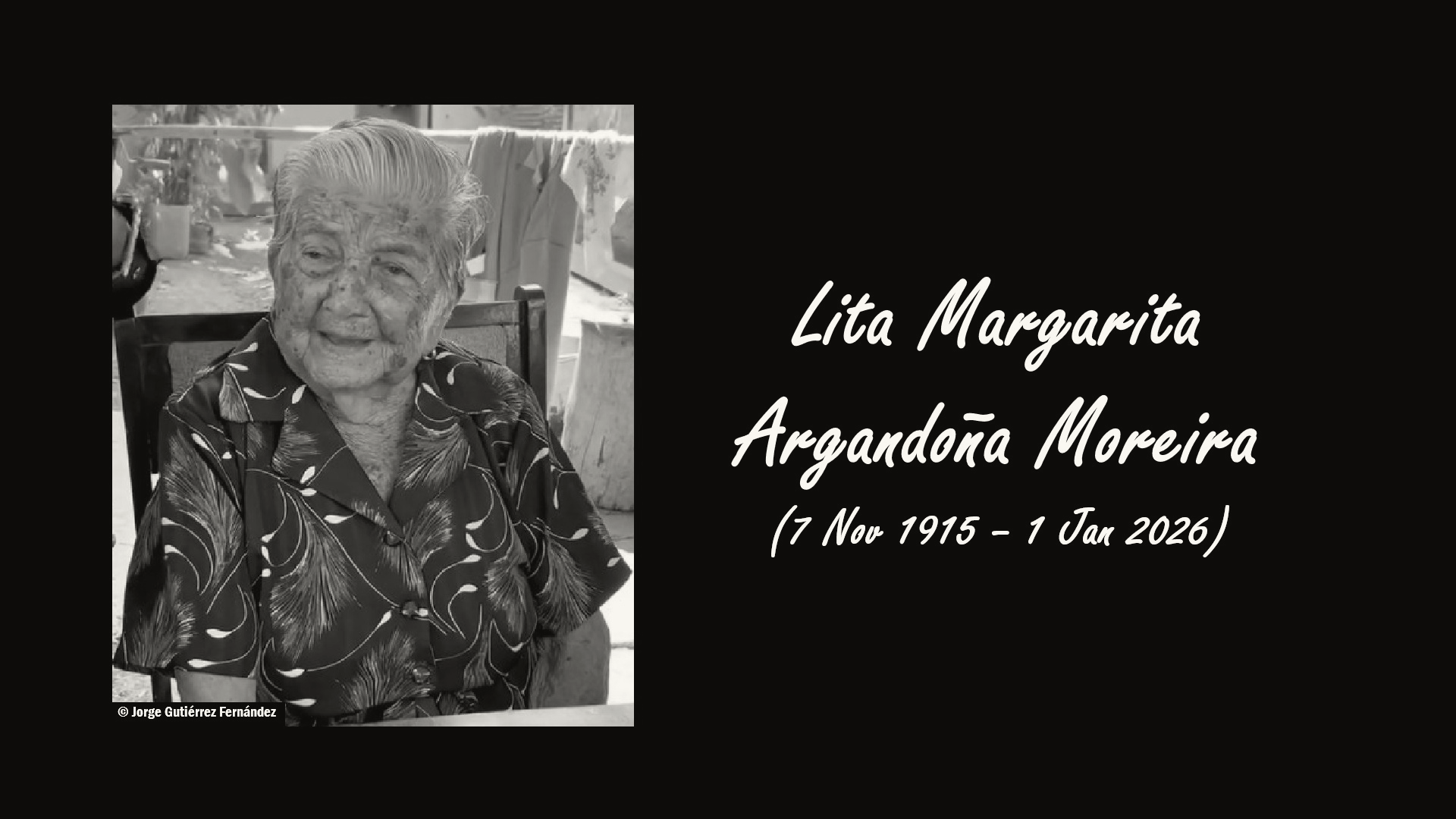 Ecuadorian Woman Lita Margarita Argandoña Dies at 110 - LongeviQuest