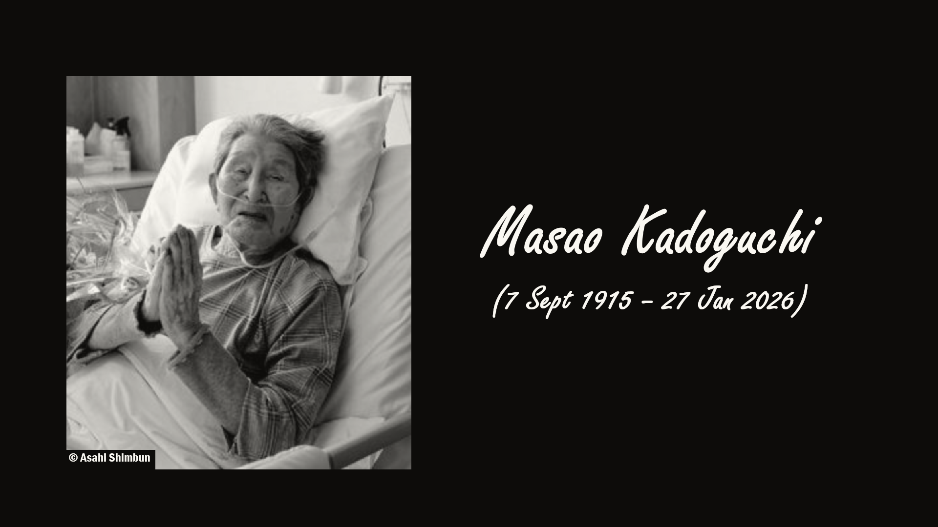 Masao Kadoguchi, One of Japan’s Oldest Men, Dies at 110 - LongeviQuest